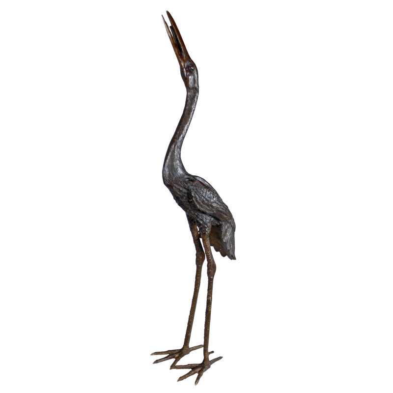 Design Toscano Large Heron Head High Cast Bronze Garden Statue | Wayfair